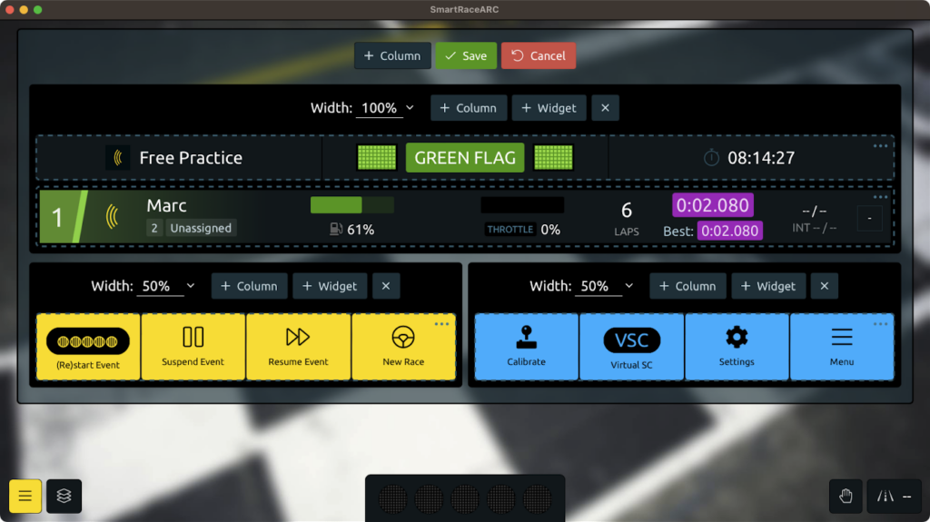 Widgets & Profiles - SmartRace for Scalextric ARC